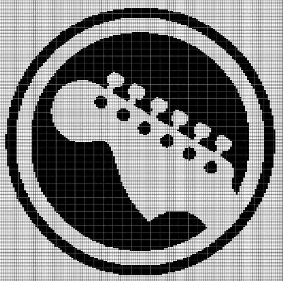 Guitar Symbol Crochet Afghan Pattern Graph | Etsy