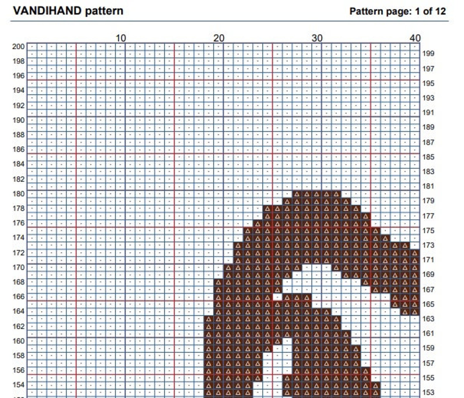 Bear Head Crochet Afghan Pattern Graph - Etsy