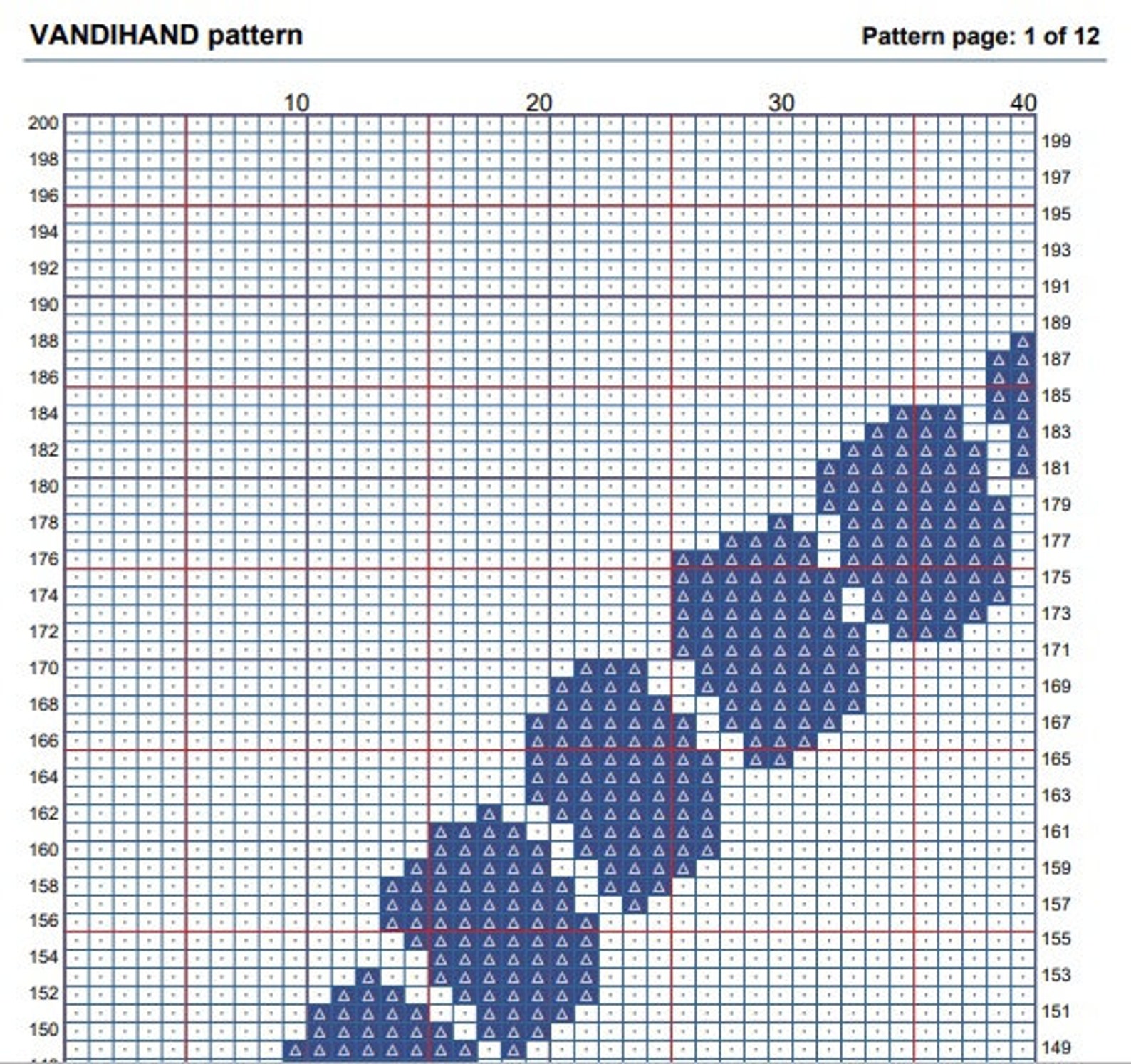 Anchor 4 Crochet Afghan Pattern Graph - Etsy