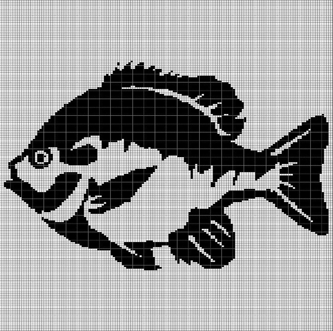 Fish 8 Crochet Afghan Pattern Graph - Etsy