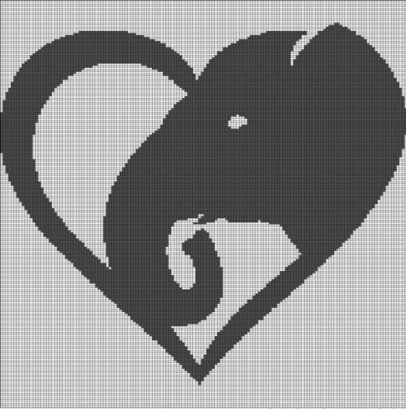 Love Elephant Crochet Afghan Pattern Graph - Etsy
