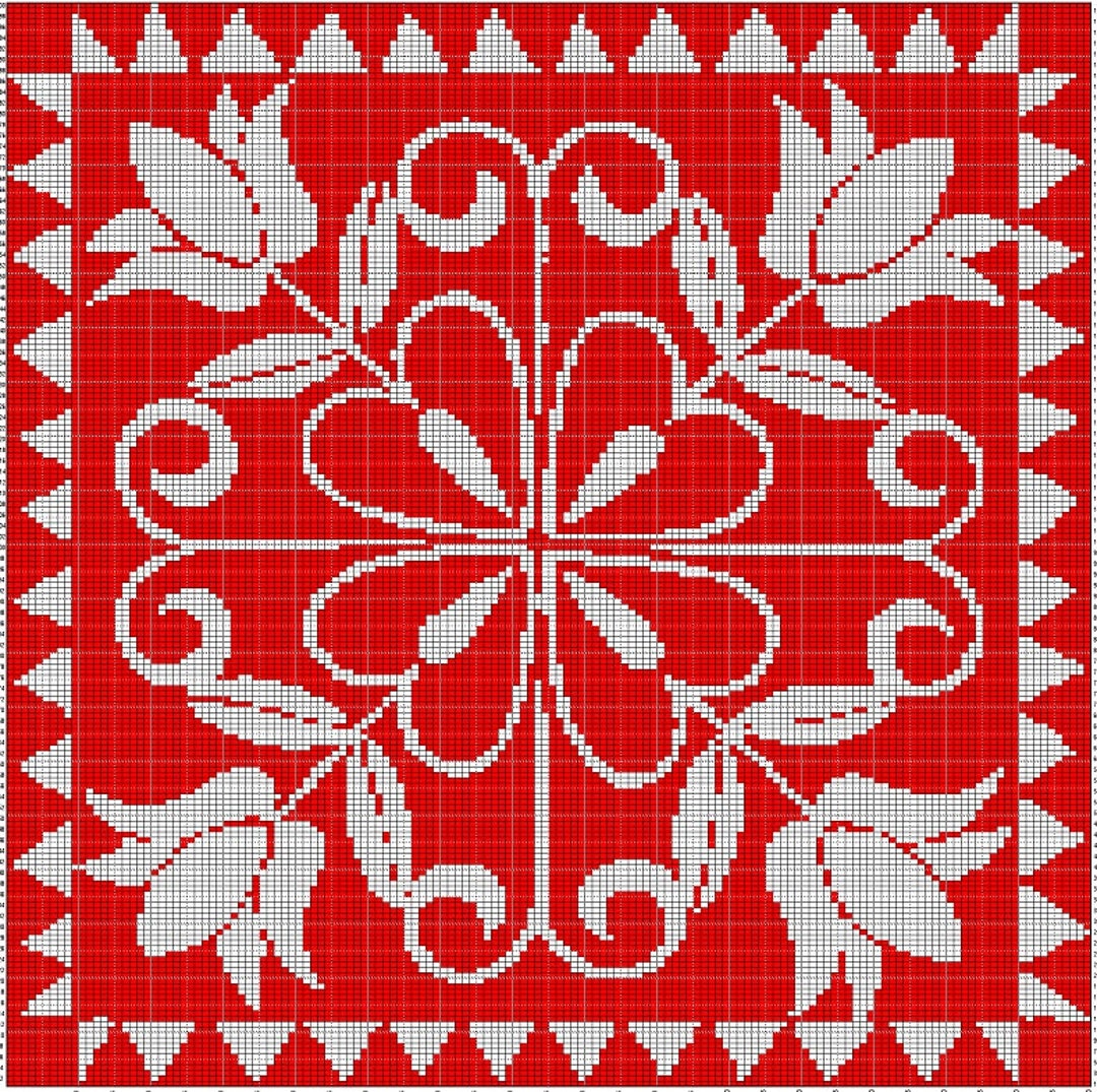 Tulip Mosaic Crochet Afghan Pattern Graph - Etsy