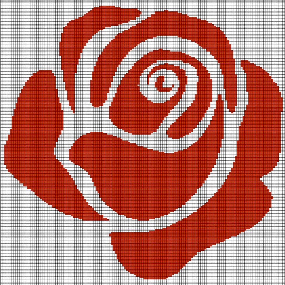 Rose 2 Crochet Afghan Pattern Graph - Etsy