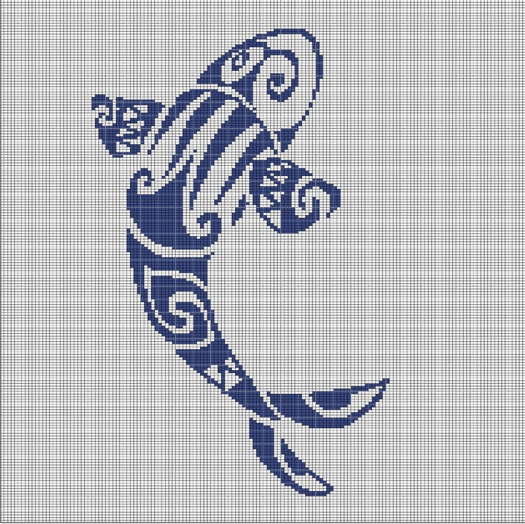 Tribal Fish Crochet Afghan Pattern Graph - Etsy