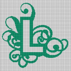 Monogram L Crochet Afghan Pattern Graph - Etsy