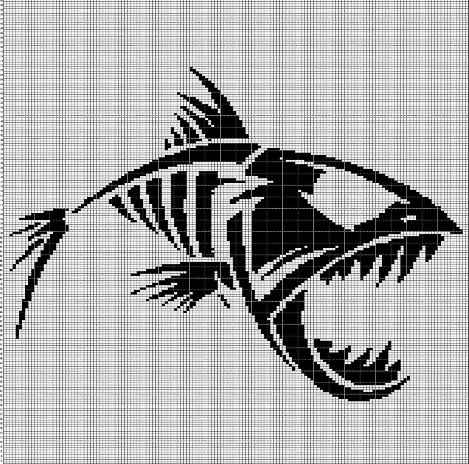 Fish Skeleton Crochet Afghan Pattern Graph - Etsy