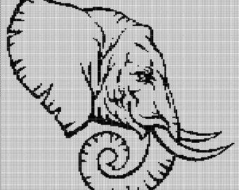 Elephant 5 Crochet Afghan Pattern Graph - Etsy