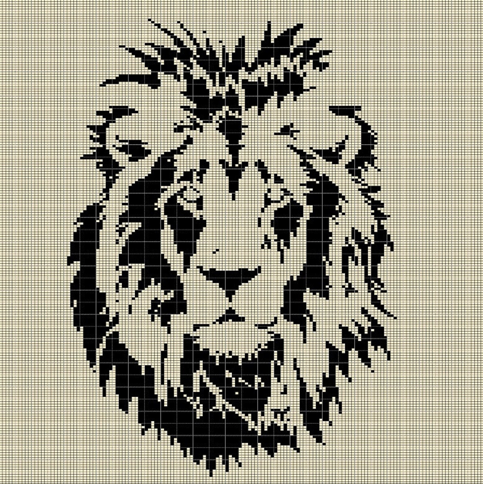 Lion Head 7 Crochet Afghan Pattern Graph - Etsy