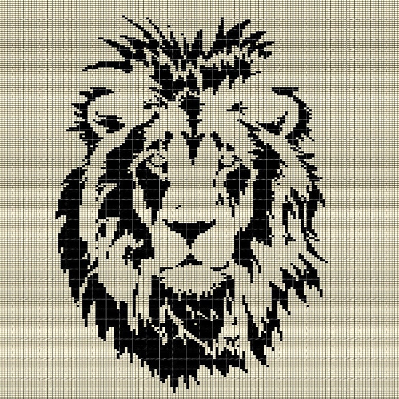 Lion Head 7 Crochet Afghan Pattern Graph - Etsy