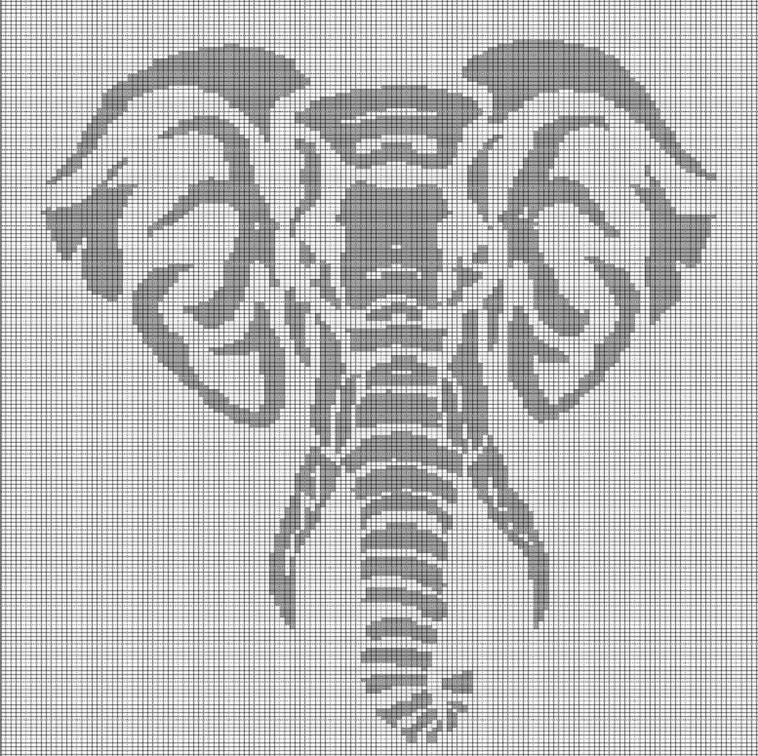 Elephant Head 2 Crochet Afghan Pattern Graph - Etsy