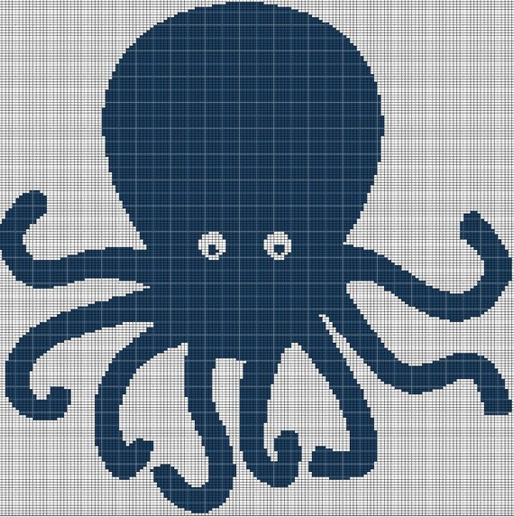 Octopus Crochet Afghan Pattern Graph | Etsy