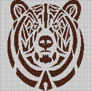 Tribal Bear Head 2 Crochet Afghan Pattern Graph - Etsy