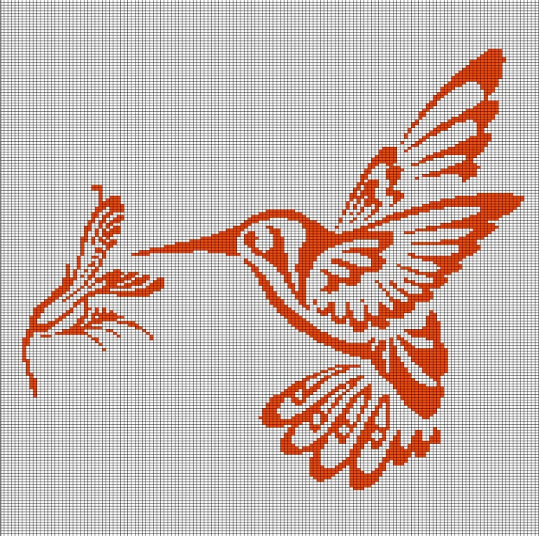 Hummingbird and Flower Crochet Afghan Pattern Graph - Etsy