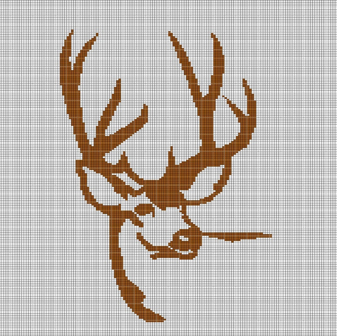 Deer Head 6 Crochet Afghan Pattern Graph - Etsy