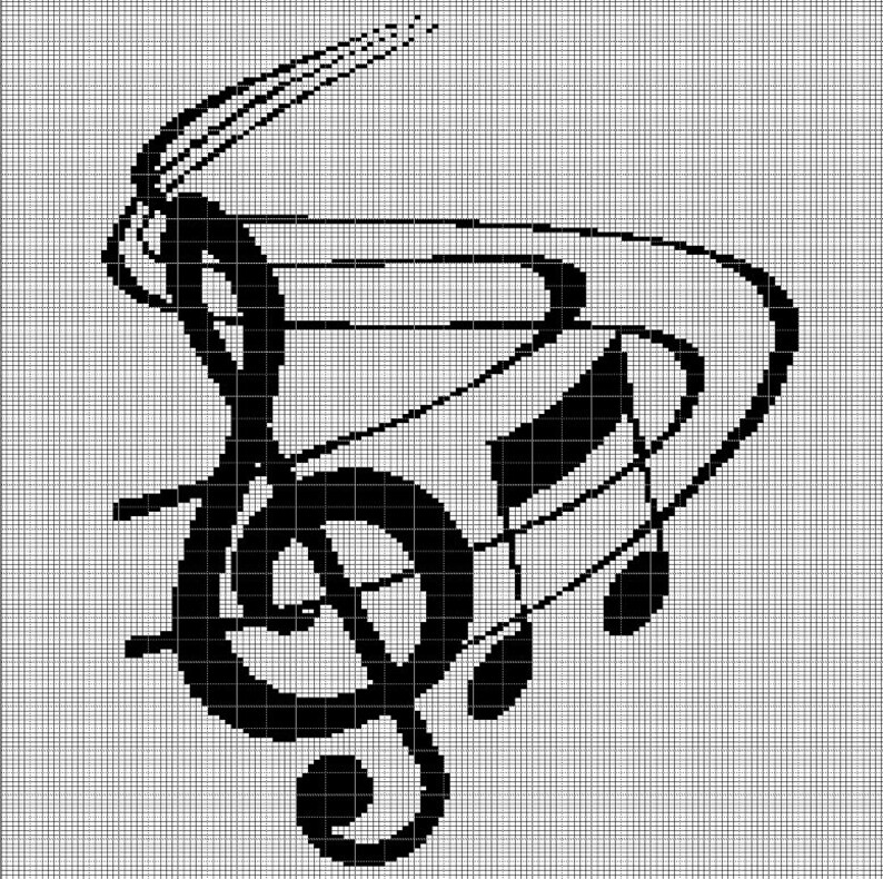 Music Crochet Afghan Pattern Graph - Etsy