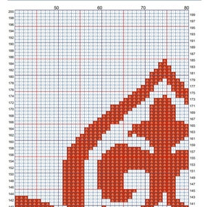 Red Flower Motif Crochet Afghan Pattern Graph - Etsy