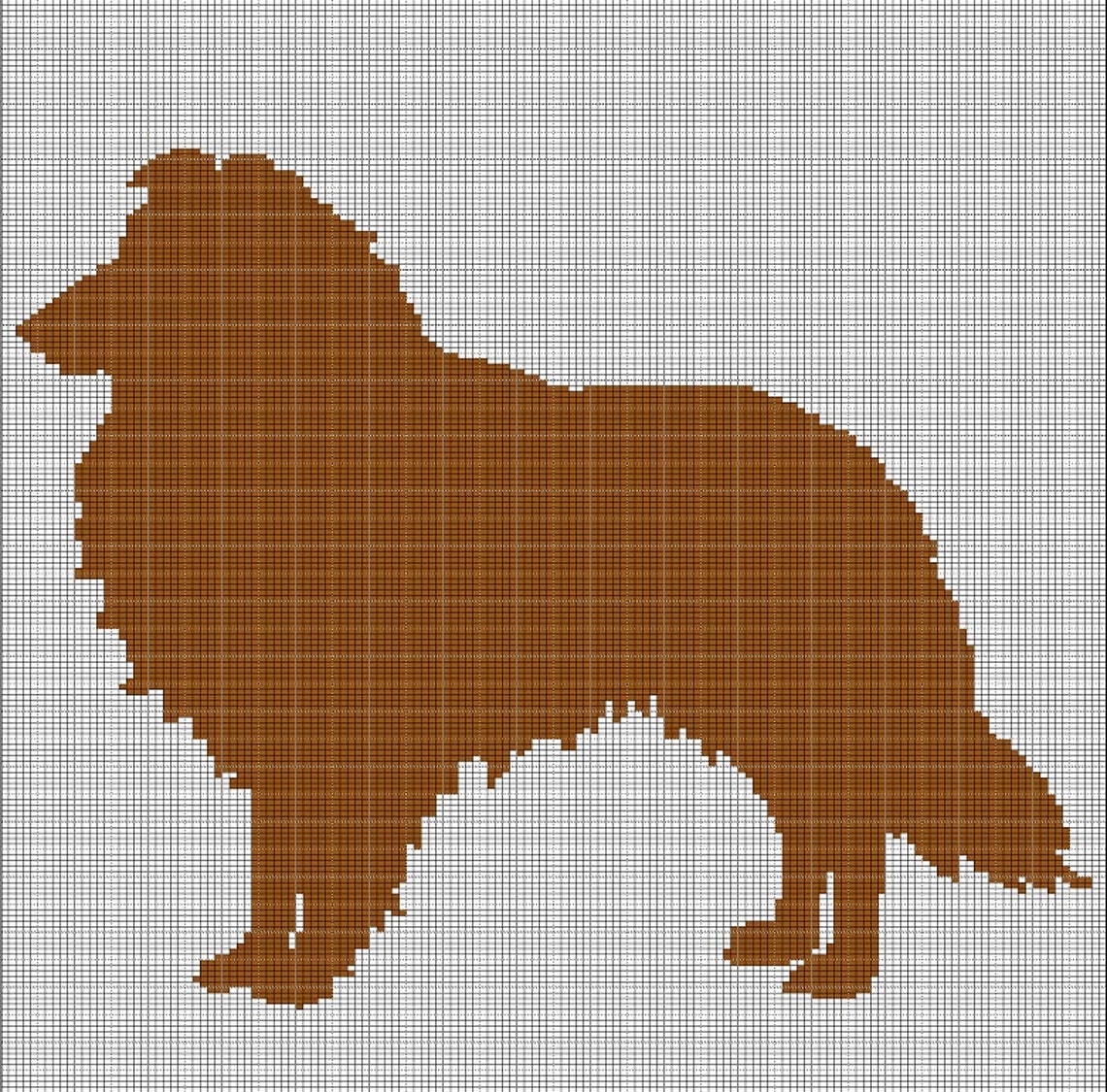 Border Collie Crochet Afghan Pattern Graph - Etsy