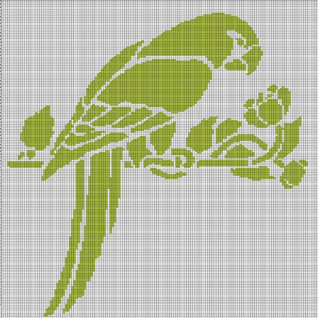 Green Parrot Crochet Afghan Pattern Graph - Etsy