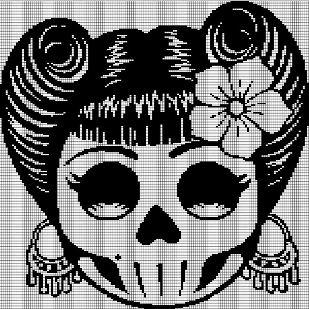 Sugar Skull Crochet Afghan Pattern Graph - Etsy