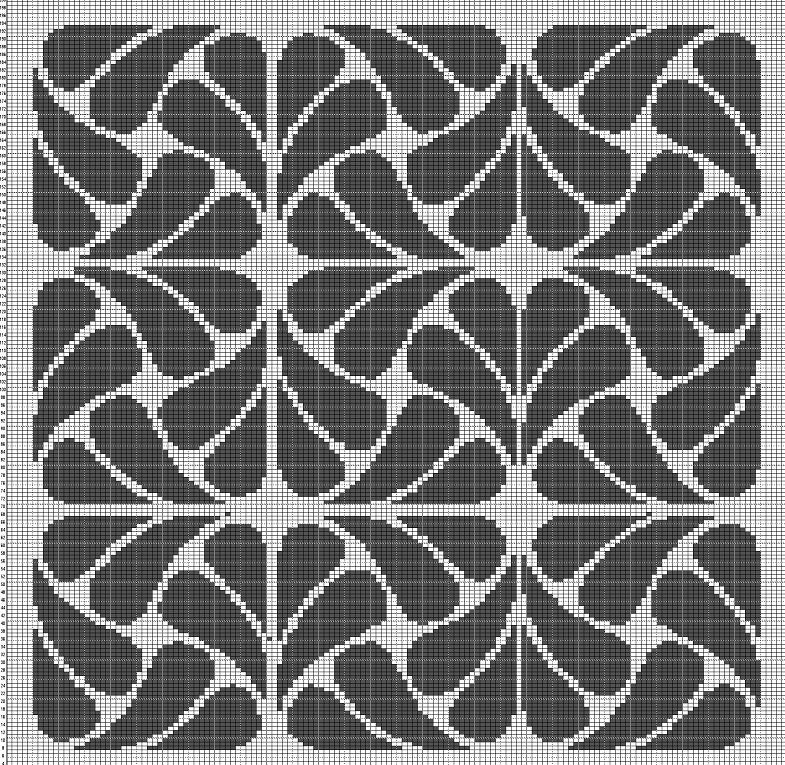 Dark Gray Mosaic Crochet Afghan Pattern Graph - Etsy