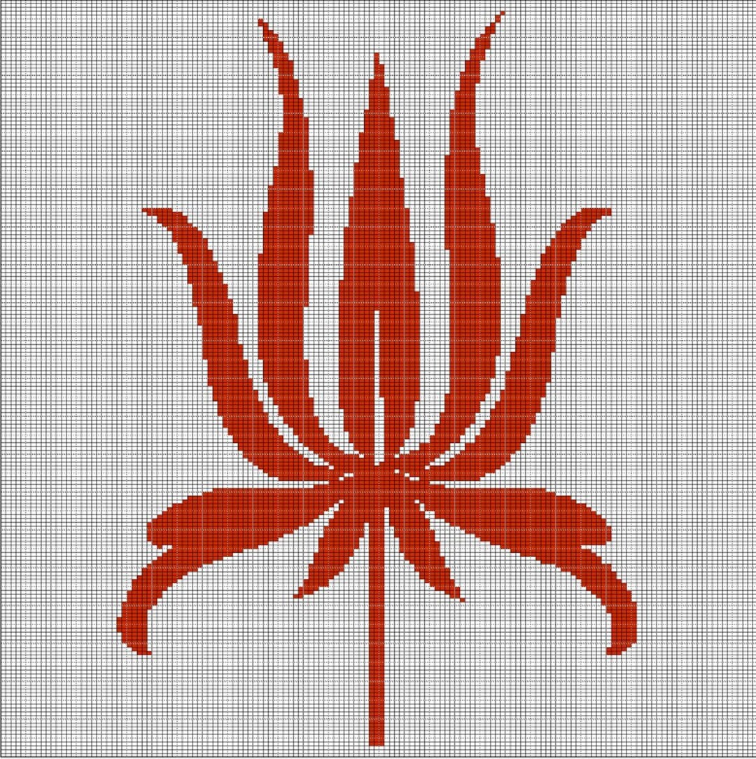Dark Red Flower Crochet Afghan Pattern Graph - Etsy