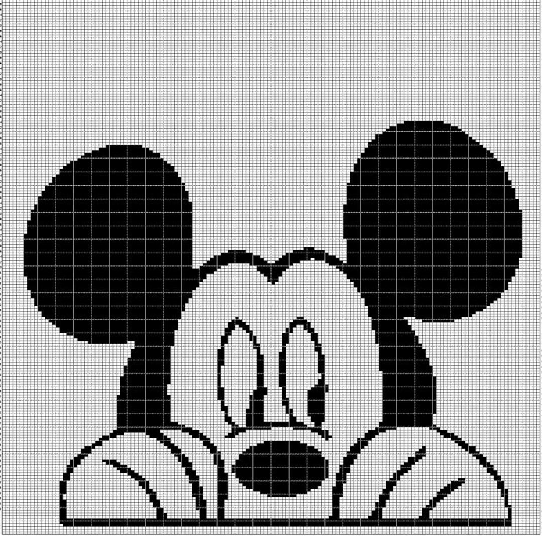 Mickey Mouse Head Crochet Afghan Pattern Graph - Etsy