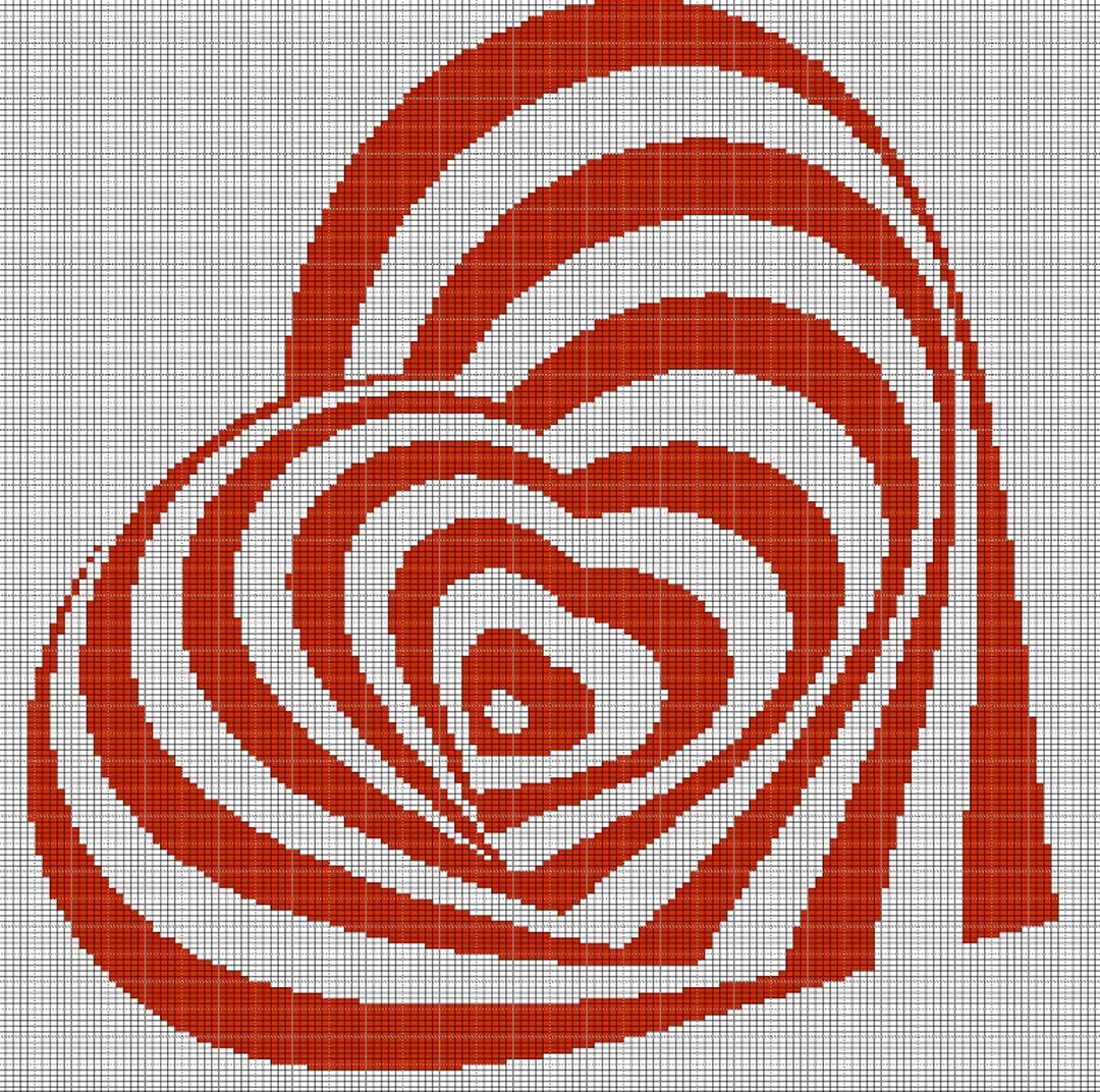 Hearts in Heart 3 Crochet Afghan Pattern Graph - Etsy