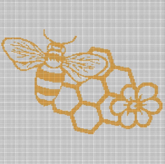 Bee and Honey Crochet Afghan Pattern Graph - Etsy