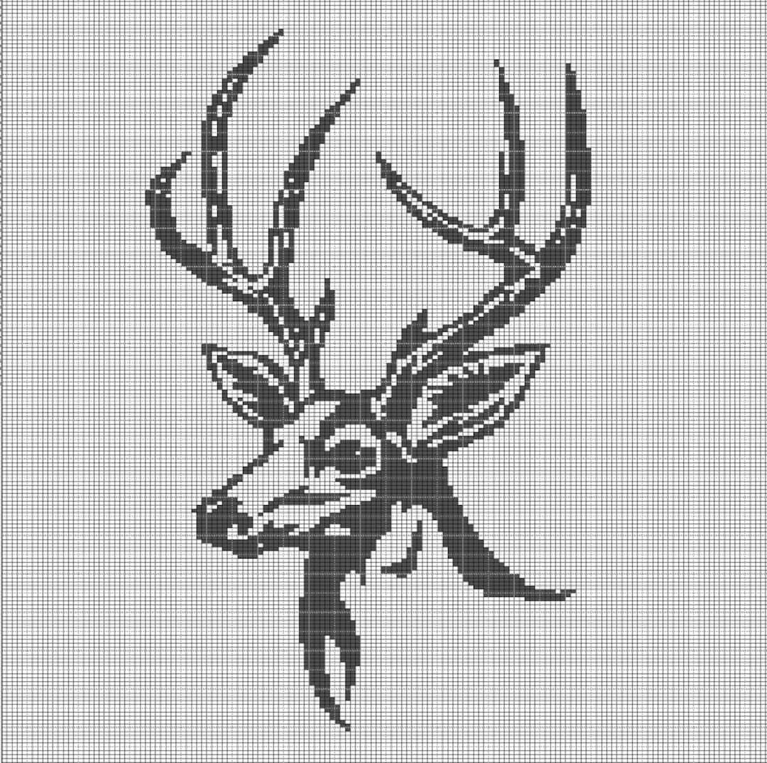 Gray Deer Head 2 Crochet Afghan Pattern Graph - Etsy