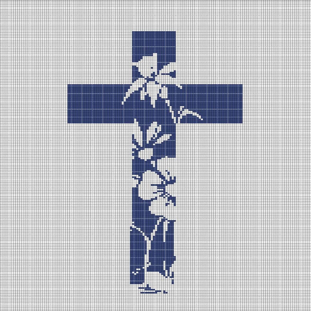 Floral Cross Crochet Afghan Pattern Graph - Etsy