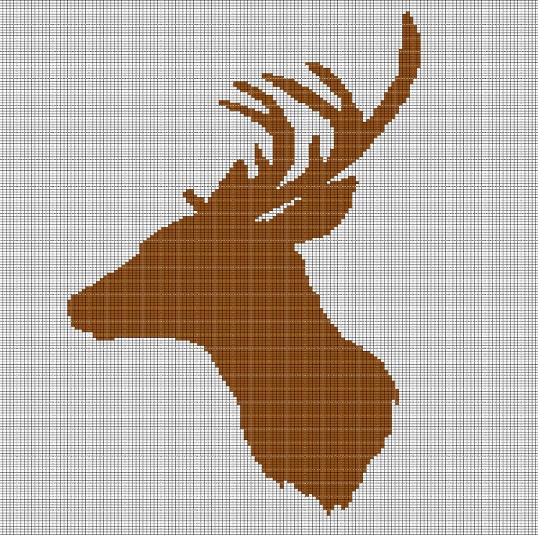 Deer Head 11 Crochet Afghan Pattern Graph - Etsy