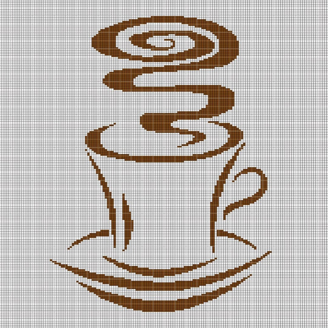 Cup of Coffee 2 Crochet Afghan Pattern Graph - Etsy