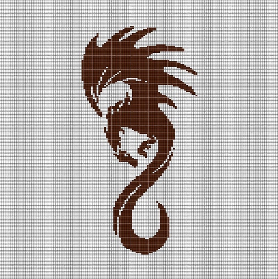 Dragon 3 Crochet Afghan Pattern Graph - Etsy