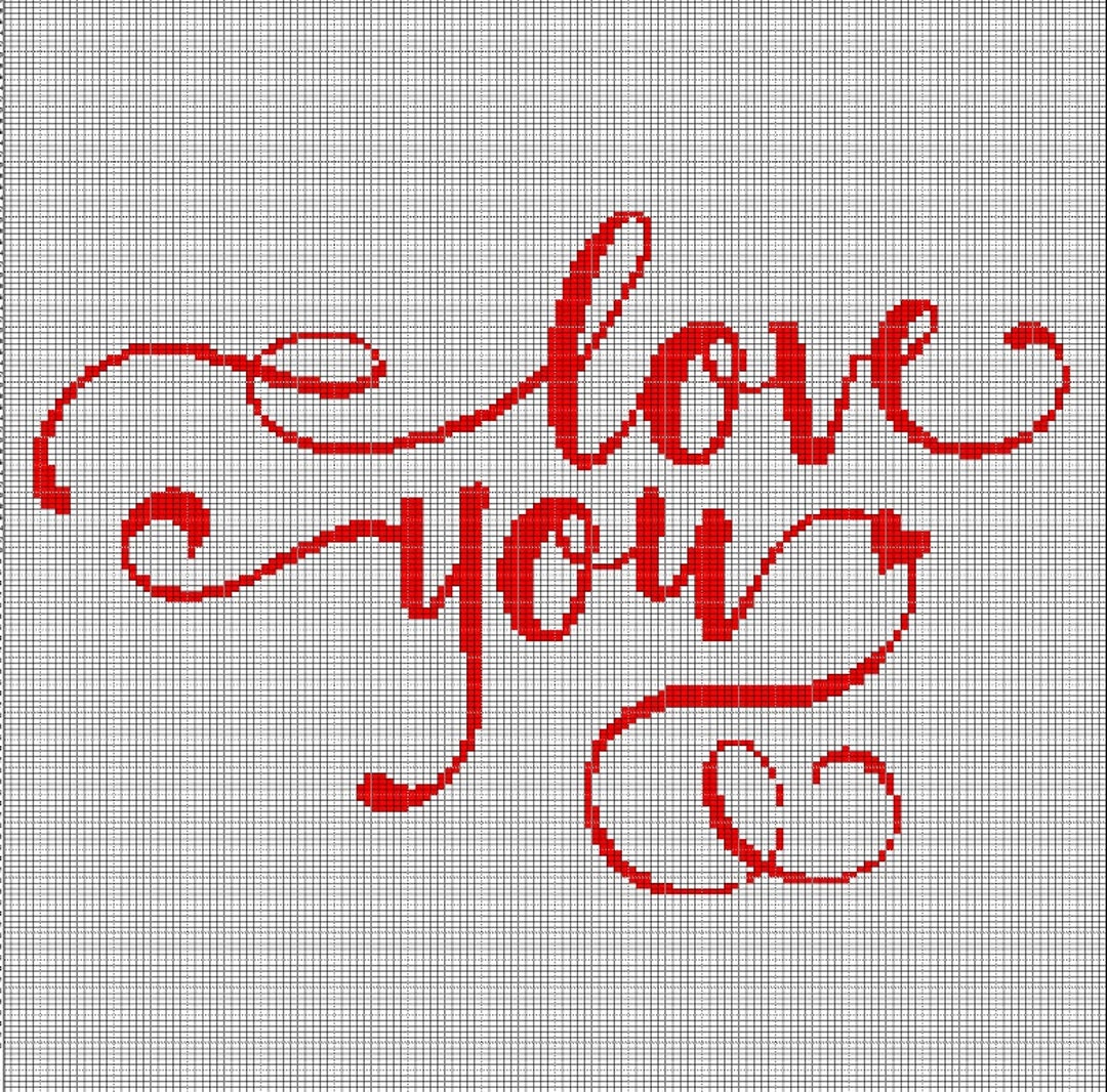 Love You Crochet Afghan Pattern Graph - Etsy