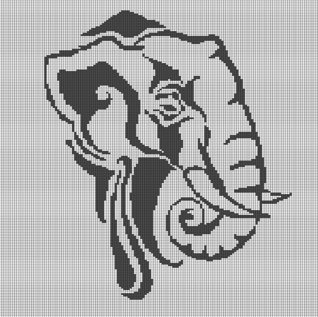 Elephant Head Crochet Afghan Pattern Graph - Etsy