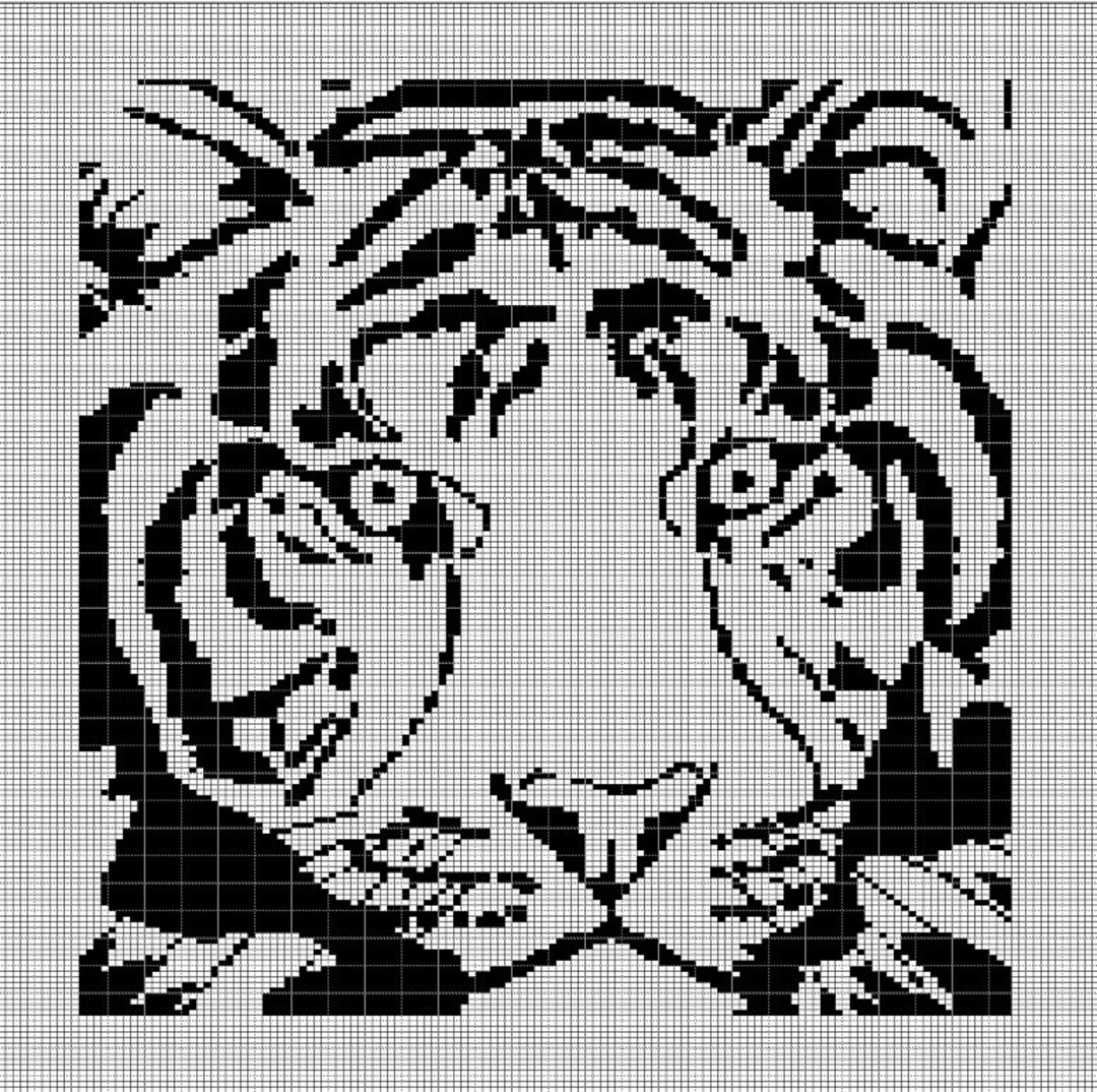 Tiger Head 7 Crochet Afghan Pattern Graph - Etsy