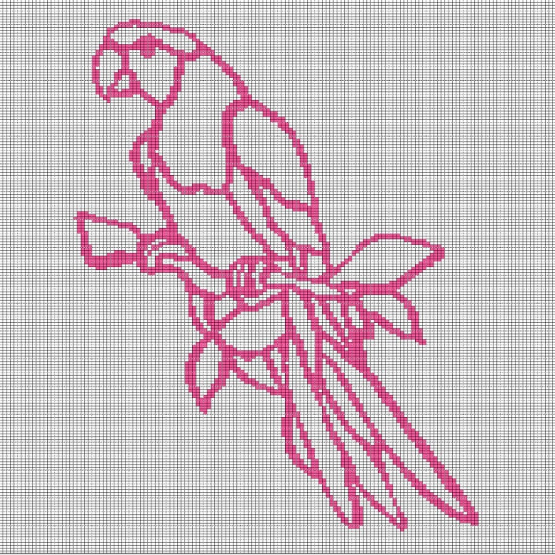 Pink Parrot Crochet Afghan Pattern Graph - Etsy