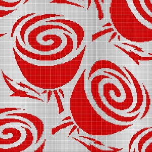 Roses 4 Crochet Afghan Pattern Graph - Etsy