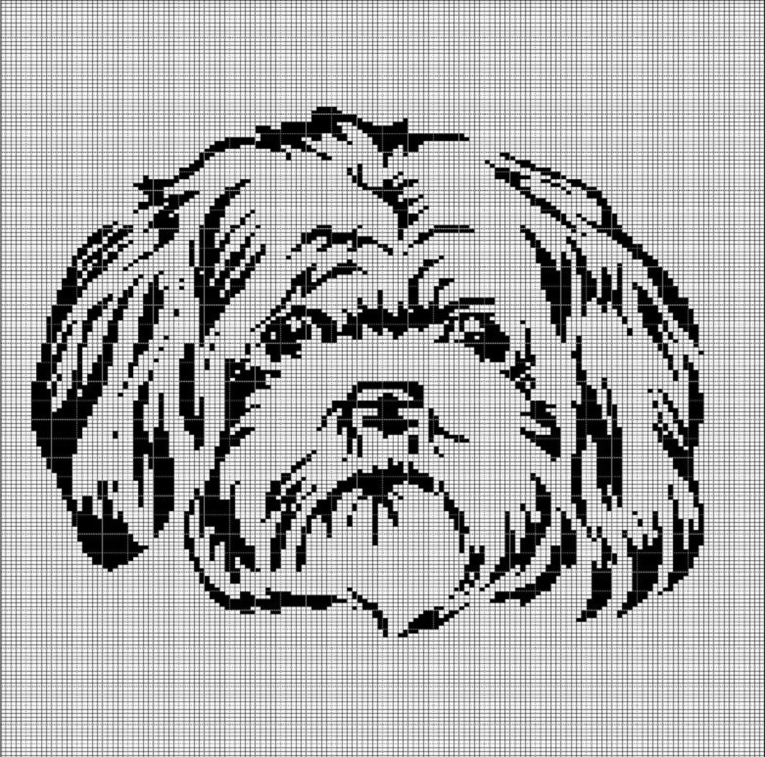 Dog Head 9 Crochet Afghan Pattern Graph - Etsy