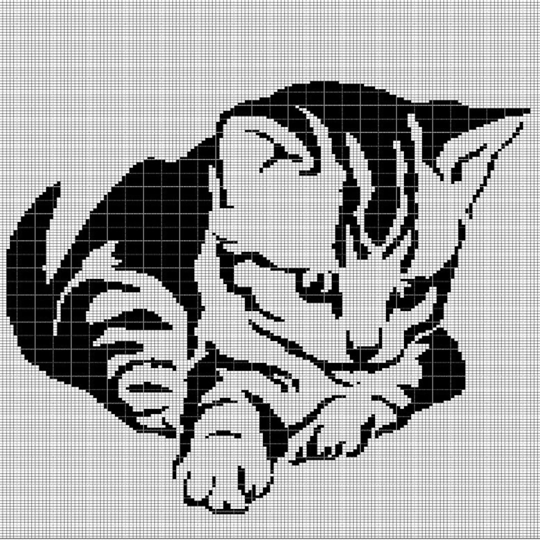 Cat Crochet Afghan Pattern Graph - Etsy