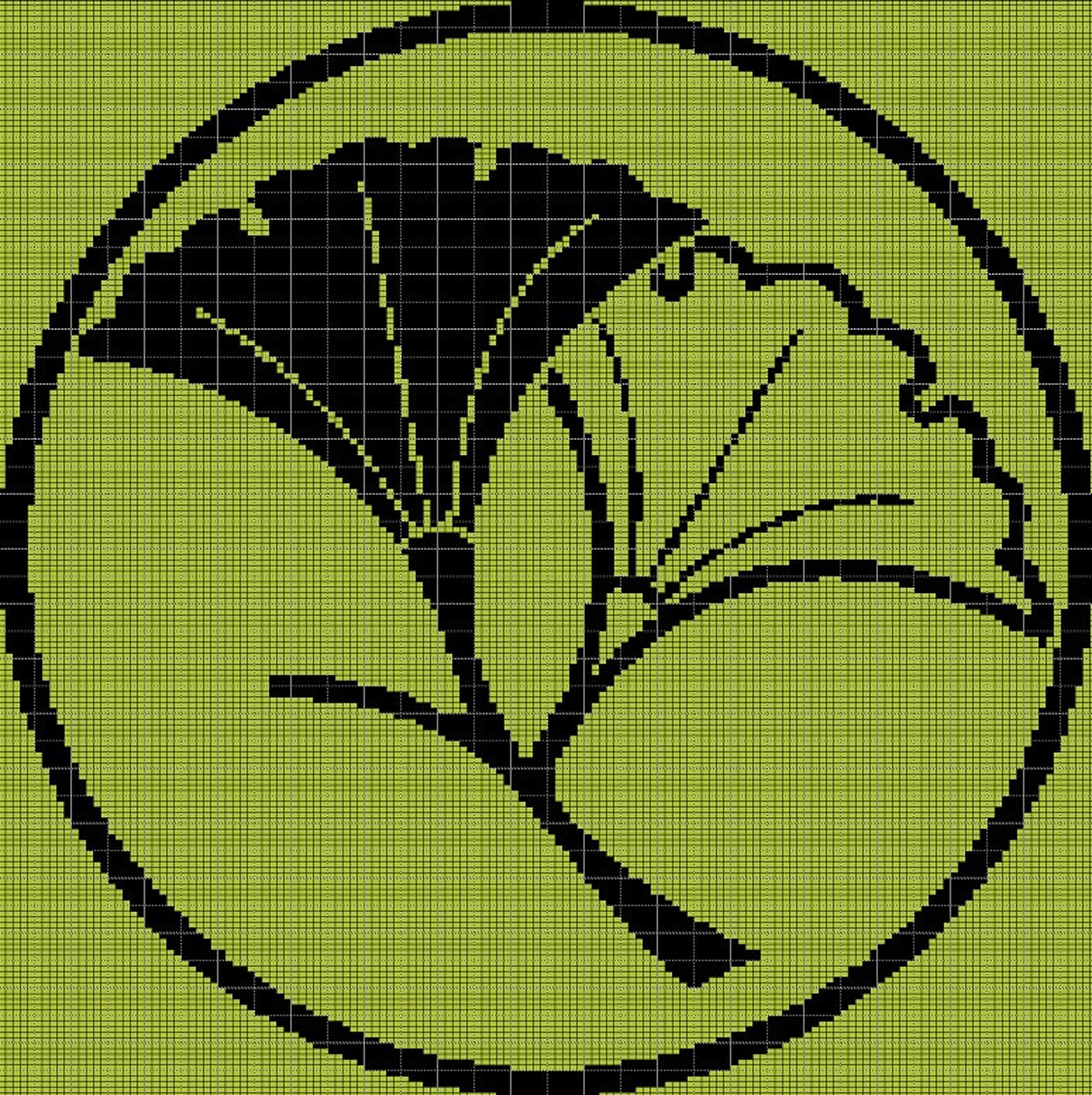 Ginkgo Biloba Crochet Afghan Pattern Graph - Etsy