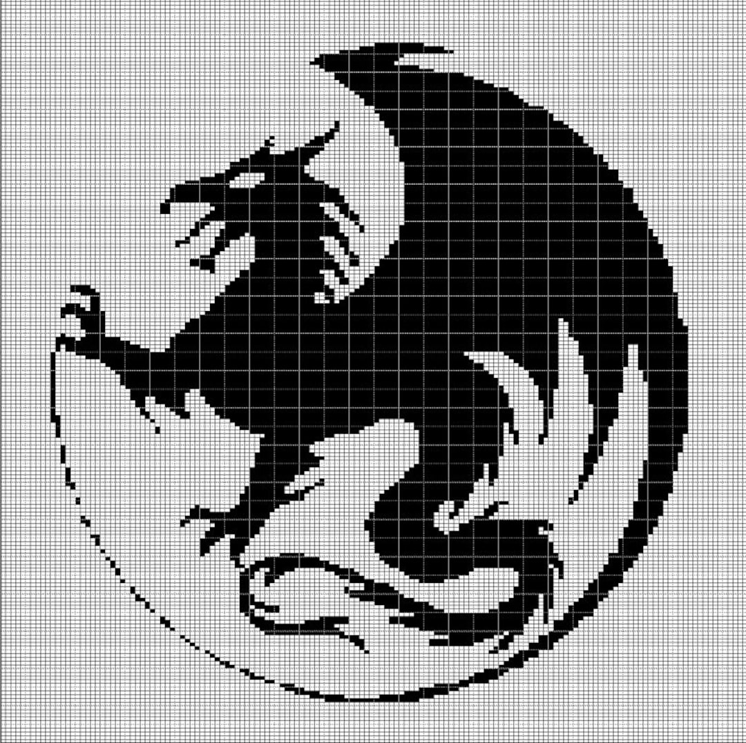Dragon 4 Crochet Afghan Pattern Graph - Etsy