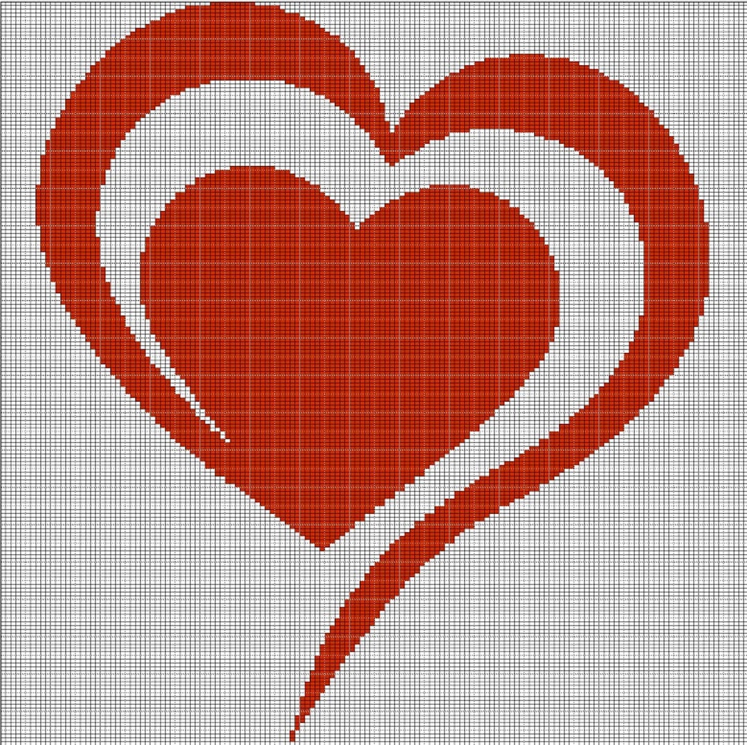 Heart Crochet Afghan Pattern Graph - Etsy