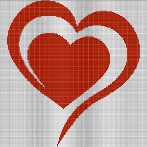 Heart Crochet Afghan Pattern Graph - Etsy
