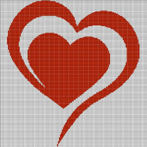 Heart Crochet Afghan Pattern Graph | Etsy