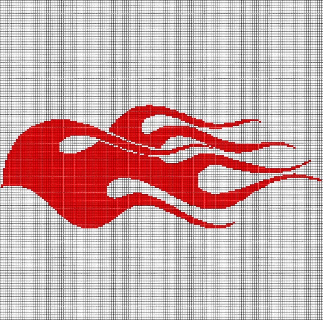 Flames Crochet Afghan Pattern Graph - Etsy