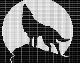 Wolf Howling at the Moon Crochet Graph Pattern - Etsy