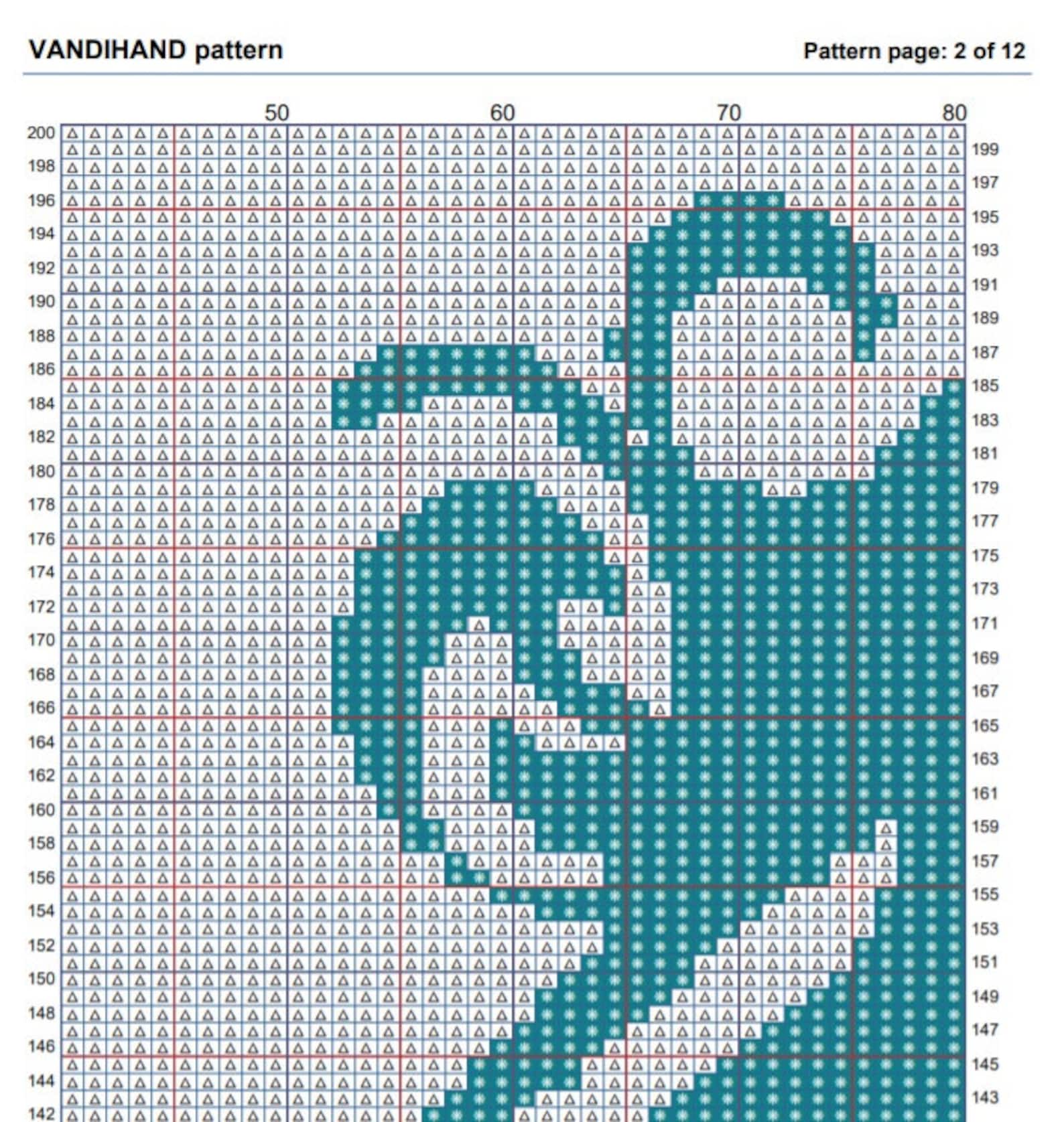 Mermaid 8 Crochet Afghan Pattern Graph - Etsy