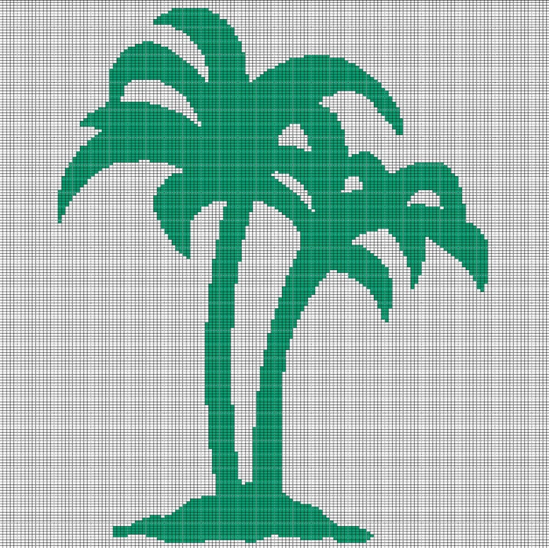 Palm Tree Crochet Afghan Pattern Graph - Etsy