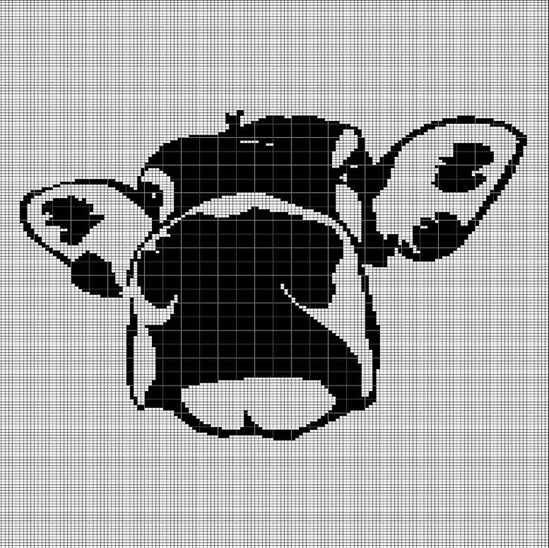 Cow Head 2 Crochet Afghan Pattern Graph - Etsy